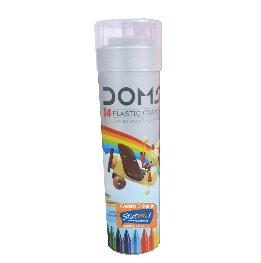 Doms Plastic Crayons 14 Shades Tin Pack – StatMo