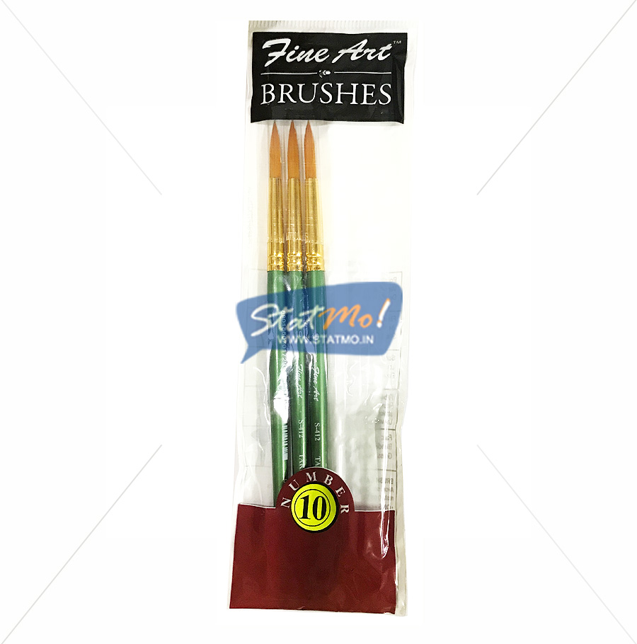 Pidilite Fine Art Brushes Pointed Round No-10 (Pack of 3) – StatMo