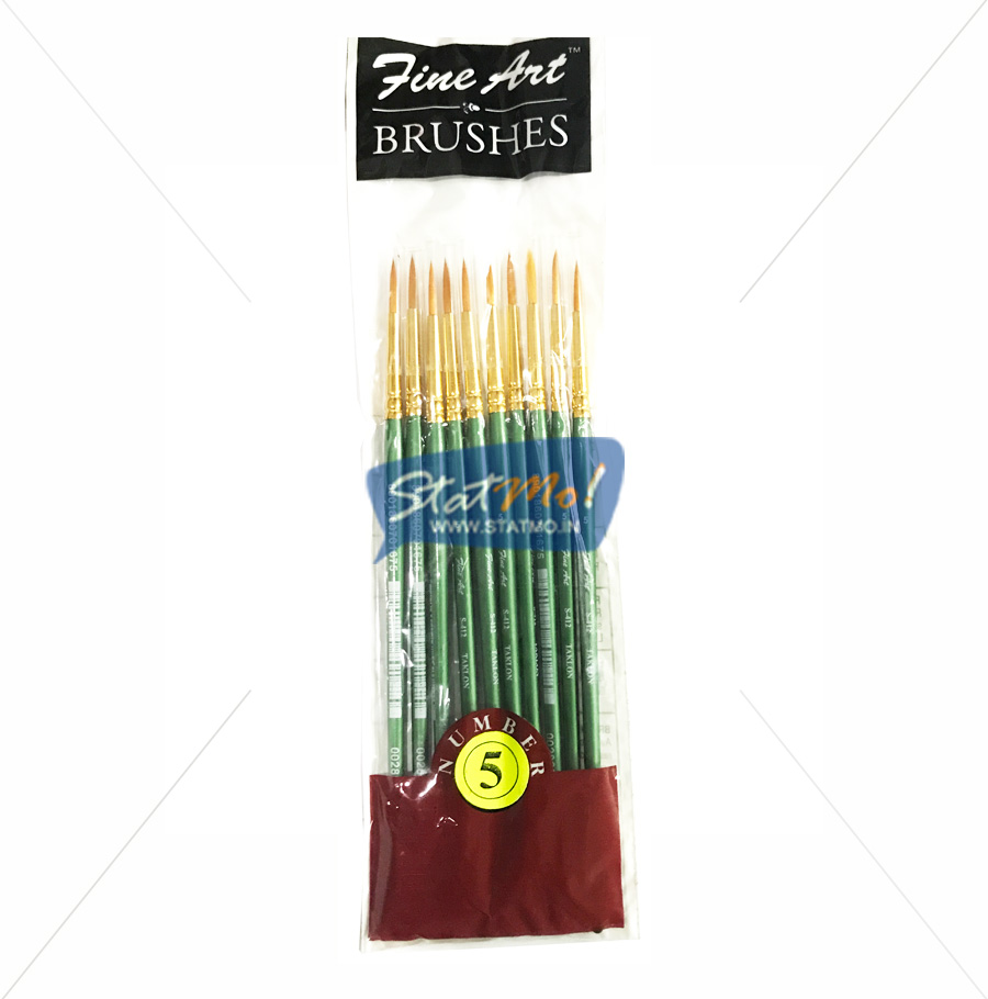 Pidilite Fine Art Brushes Pointed Round No-5 (Pack of 10) – StatMo