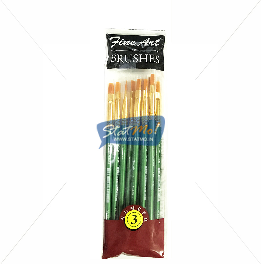 Pidilite Fine Art Flat Brushes No 3 (Pack of 10) – StatMo