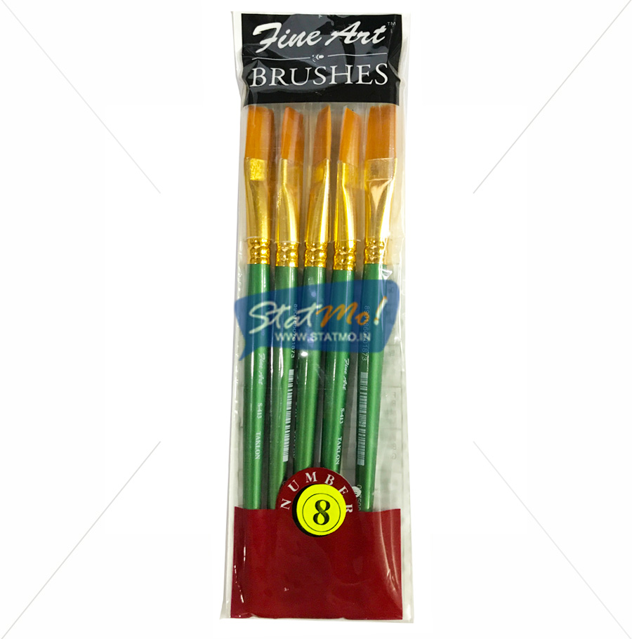 Pidilite Fine Art Flat Brushes No 8 (Pack of 5) – StatMo
