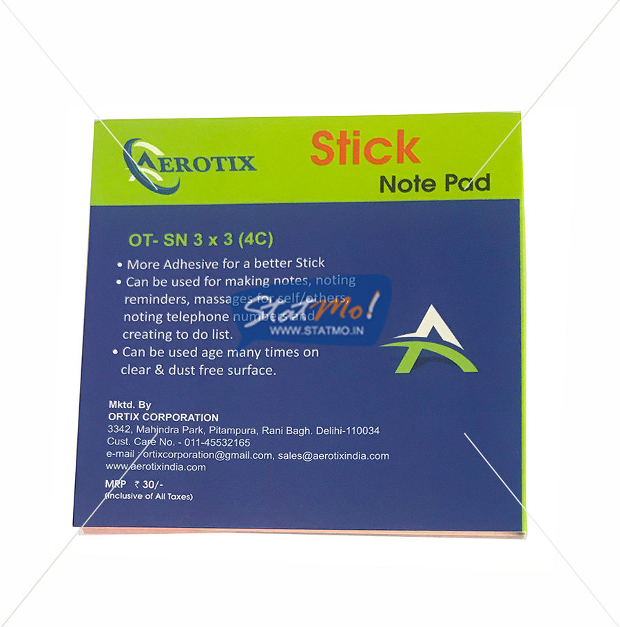 Aerotix Stick Note Pad Four Color – StatMo