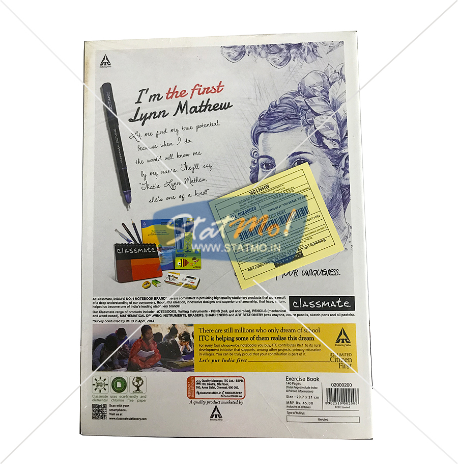 Classmate Long Notebook 140 Pages (Unruled) – StatMo