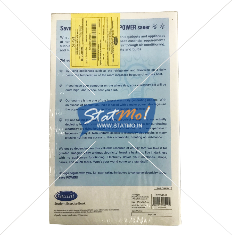 Classmate Saathi Long Notebook Single Line 168 Pages – StatMo