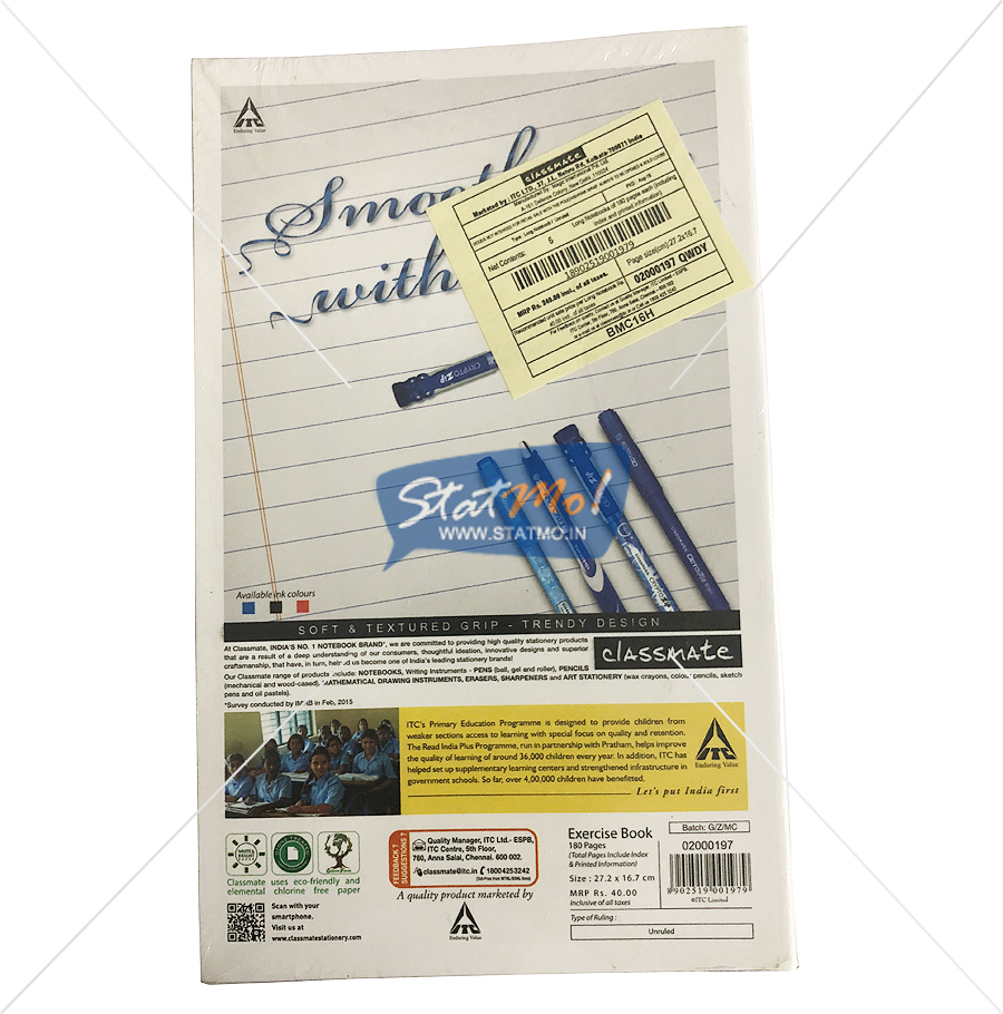 Classmate Long Notebook 172 Pages Unruled – StatMo