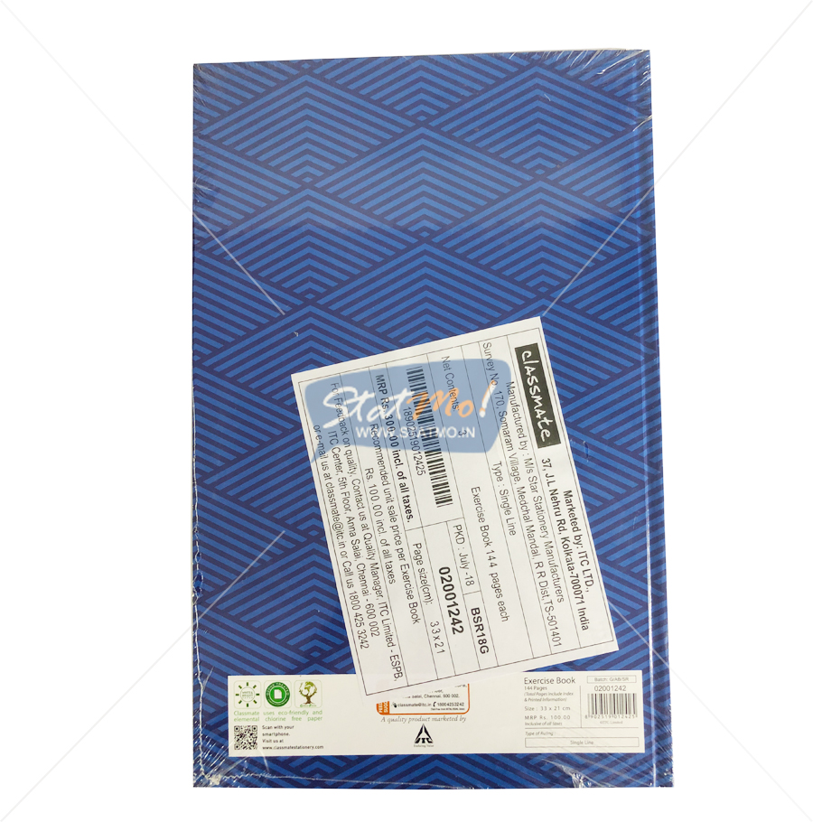 Classmate Exercise Book Single Line 144 Pages – StatMo