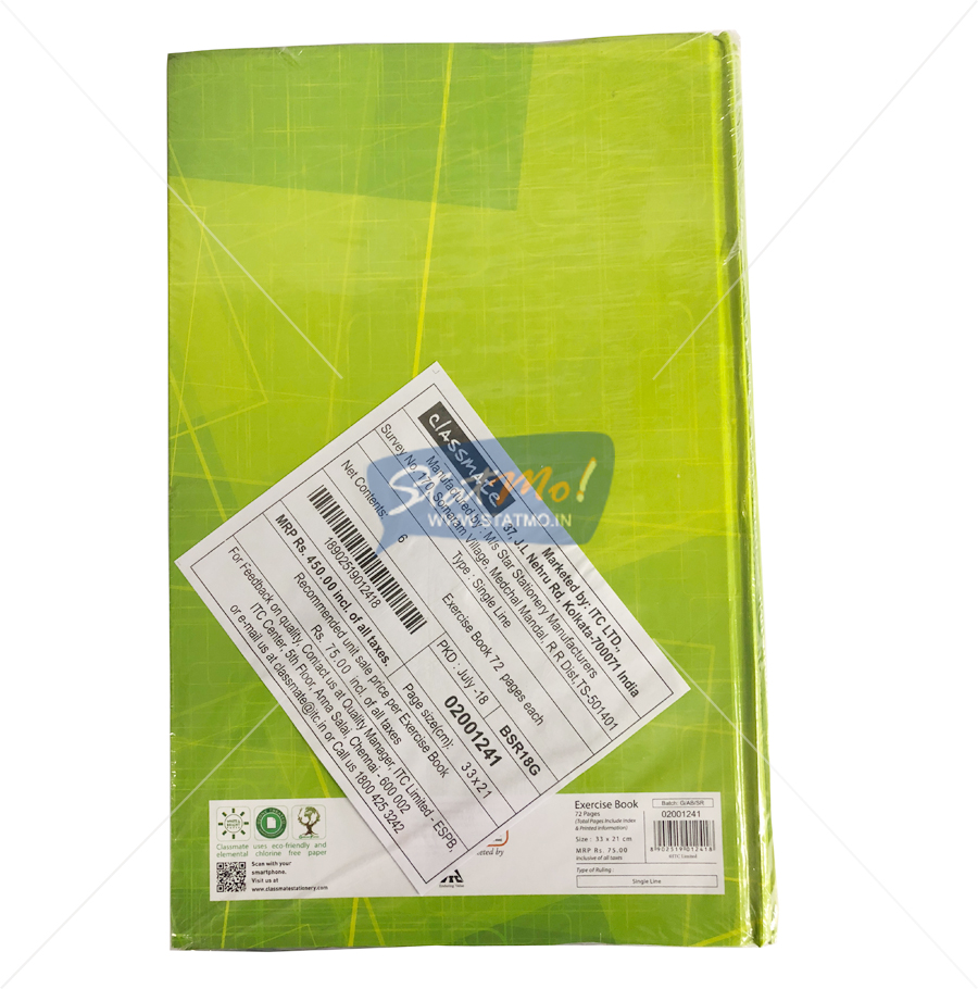 Classmate Exercise Book Single Line 72 Pages – StatMo