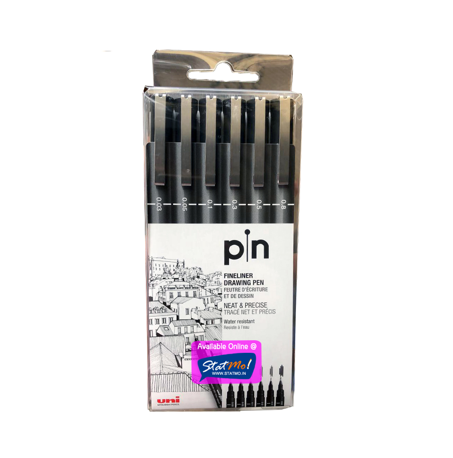 Uniball Pin Fine Liner Markers Set of 6 – StatMo