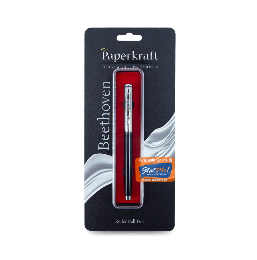Classmate Paperkraft Classy Black & Silver Tone Roller Ball Pen – StatMo