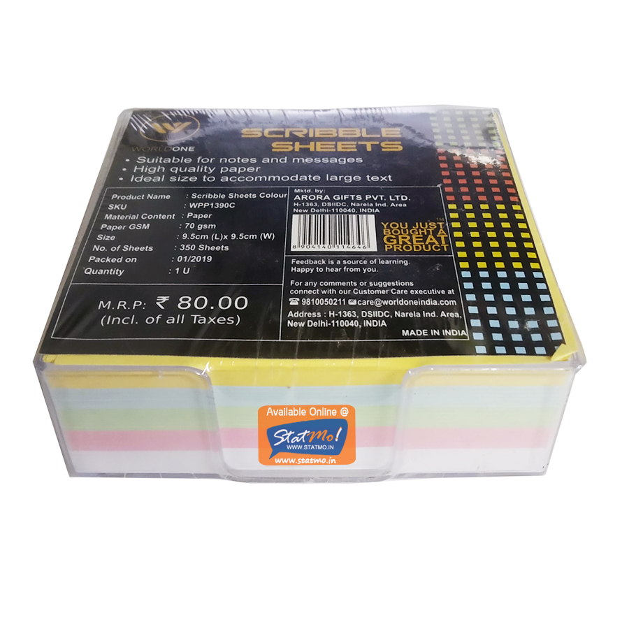 Worldone Scribble Sheets Pad Multi Color 350 Sheets – StatMo