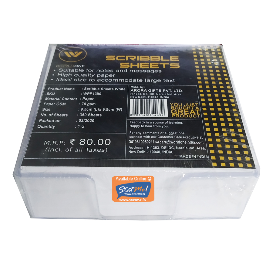 Worldone Scribble Sheets White Pad 350 Sheets – StatMo
