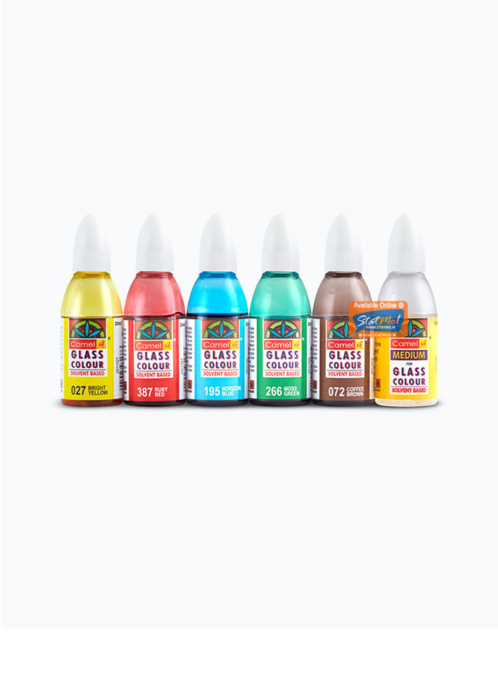 Camel Glass Colours Solvent Based Assorted 5 Shades 20Ml Each – StatMo