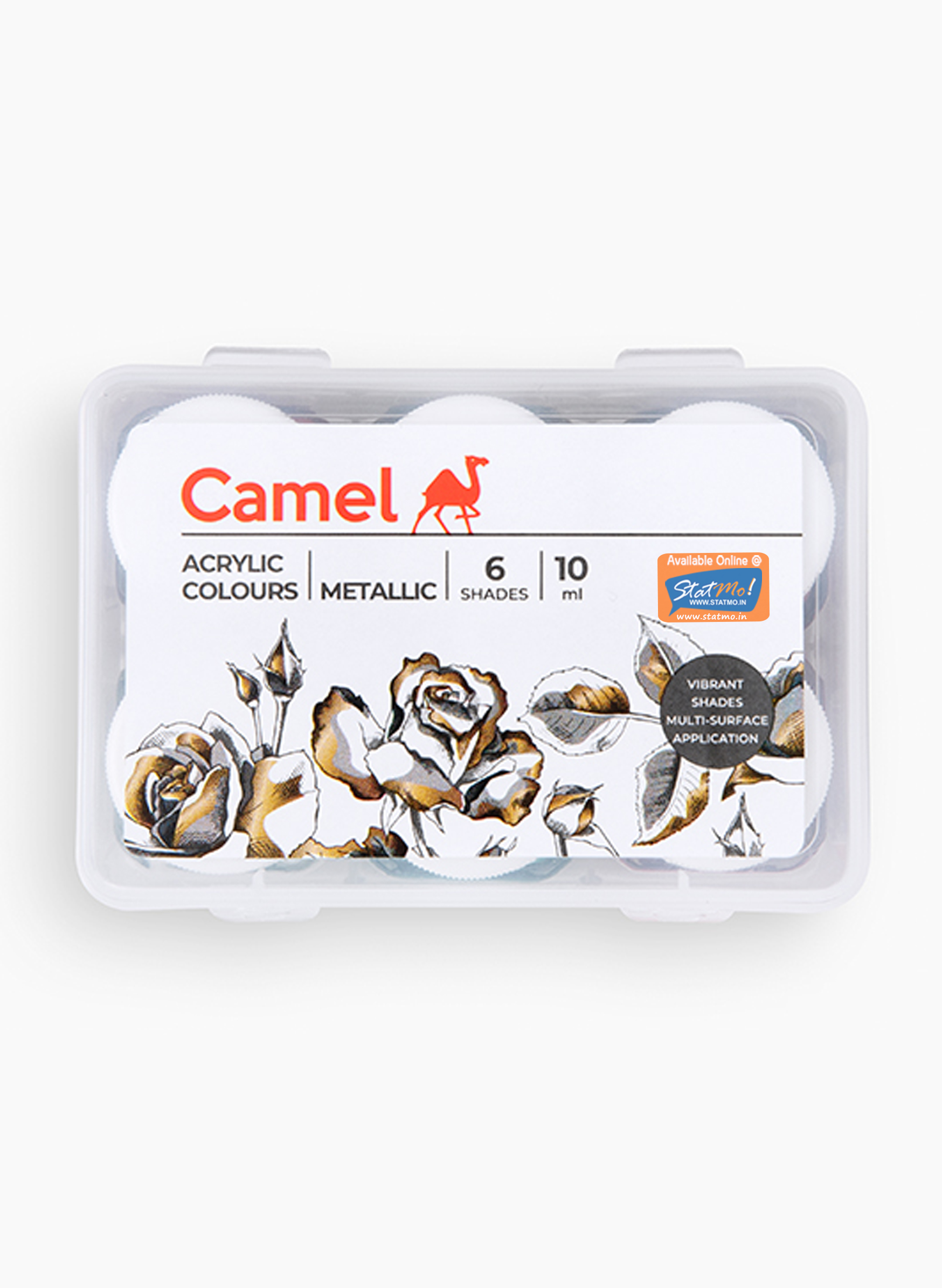 Camel Acrylic Colours Metallic 6 Shades 10Ml – StatMo