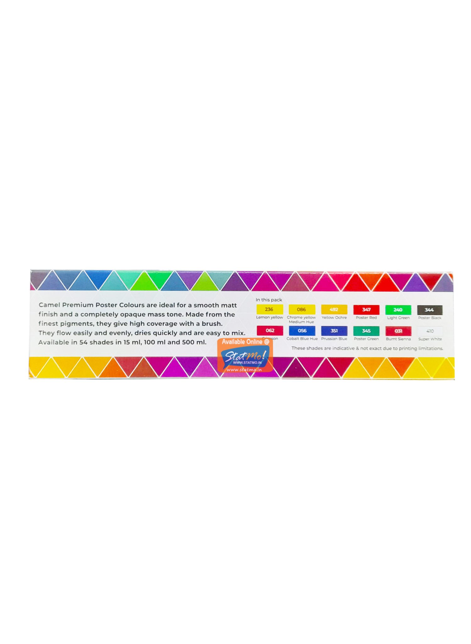 Camel Premium Poster Colours 12 Shades 10Ml – StatMo