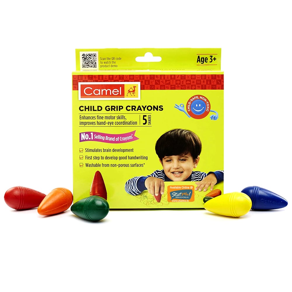 Camlin Child Grip Crayons 5 Shades – StatMo