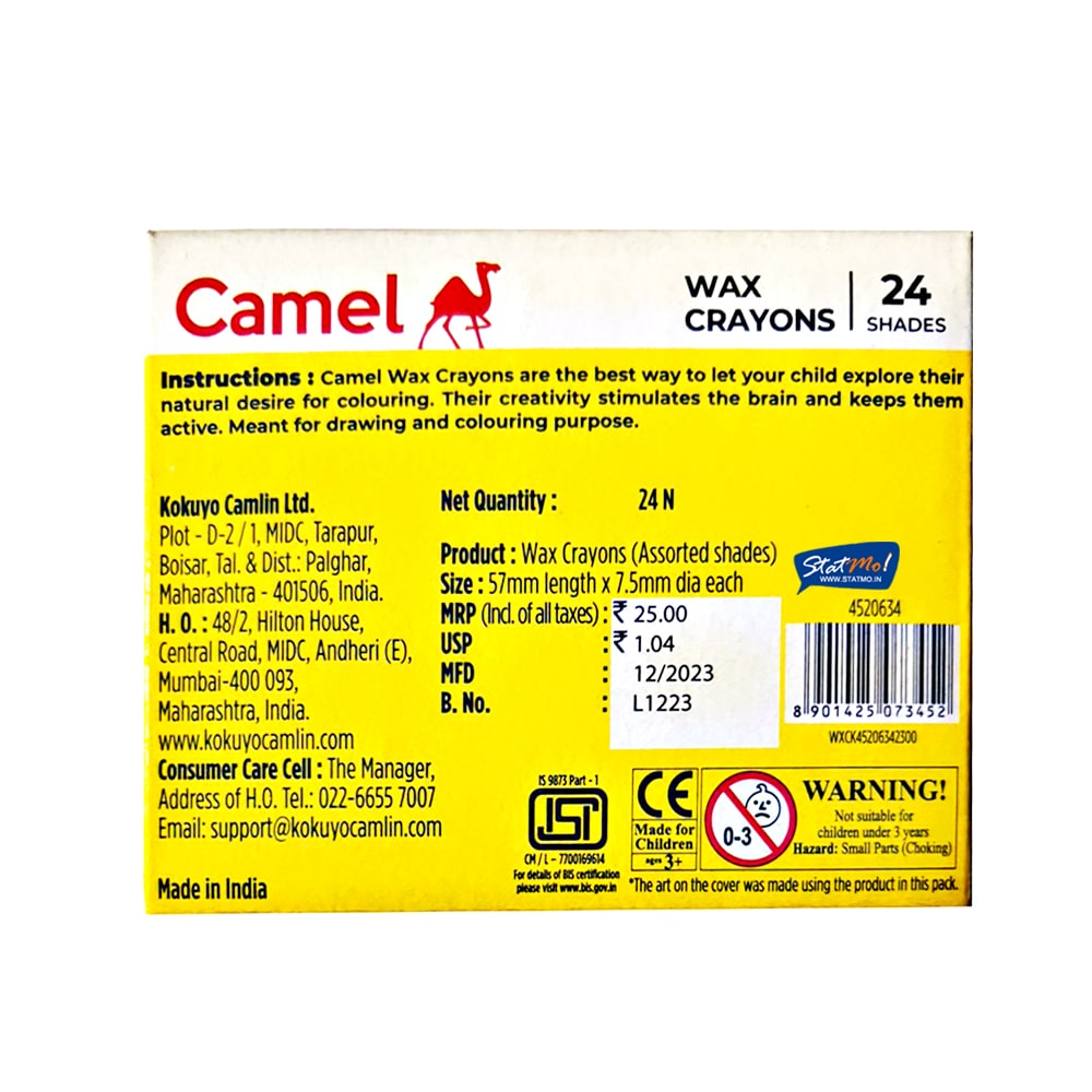 Camel Wax Crayons 24 Shades – StatMo