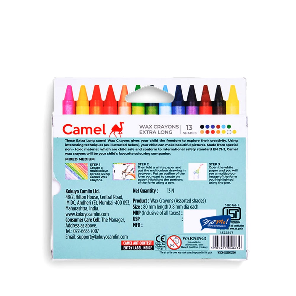 Camel Wax Crayons Extra Long 13 Shades – StatMo