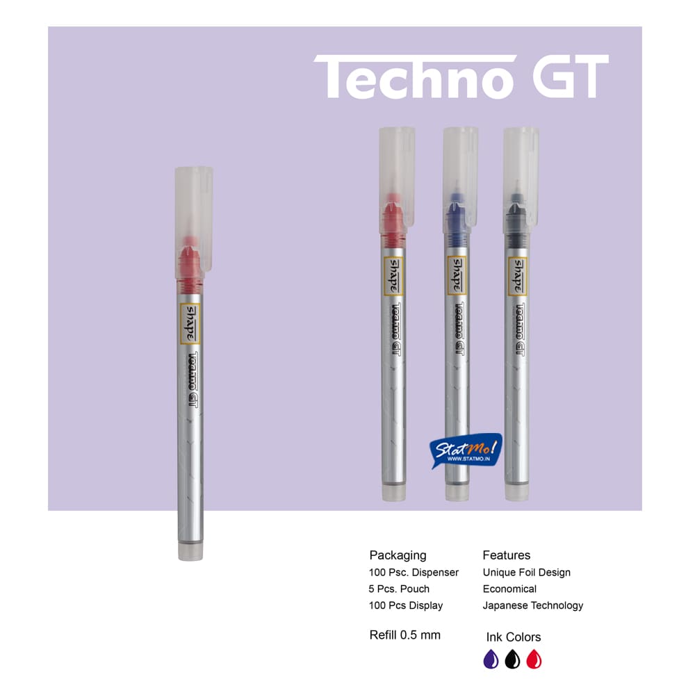 Shape Techno Gt Free Ink Roller Pen (Pack of 10) – StatMo