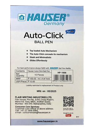 Hauser Auto-Click Ball Pen (Pack of 10) – StatMo